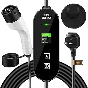 EV Charger Cable Type 2 to 3 Pin Plug, 5-Meter 3 Pin EV AC Charger, 3 ...