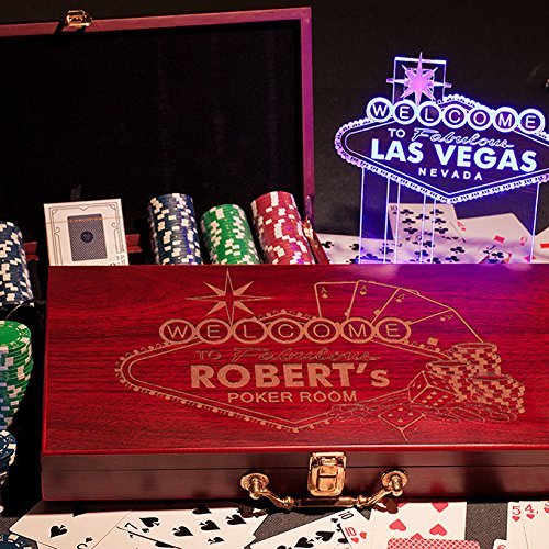 Amazon.com: Personalized Poker Gift Set, Custom Engraved Poker Game Box ...