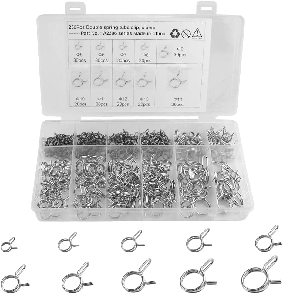 YCLFHOO 150 PCS Double Wire Line Hose Clips,Fuel Line Hose Clips,Tube ...