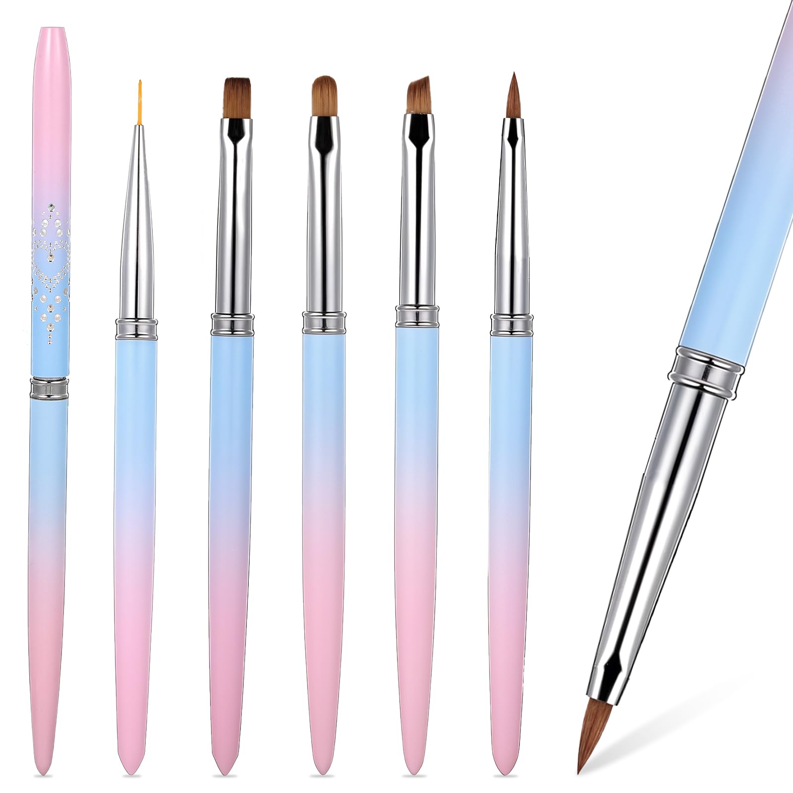 Amazon.com : 5Pcs Gel Polish Nail Brushes Multi-function Gel Polish ...