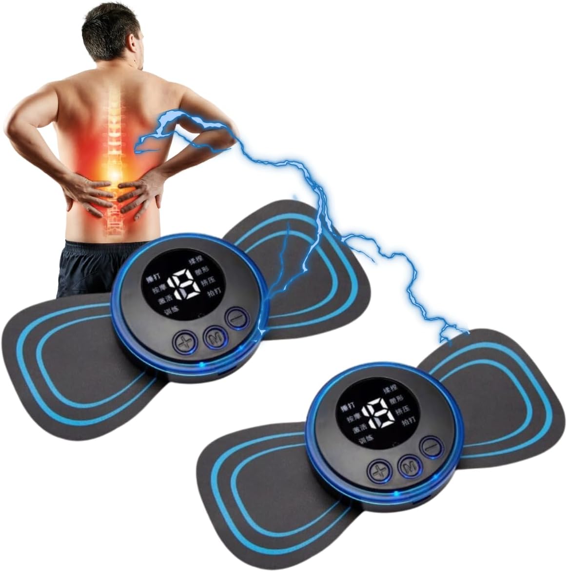 Kit Com 2 Mini Massageador Pulso Elétrico Portátil Recarregável Dor ...