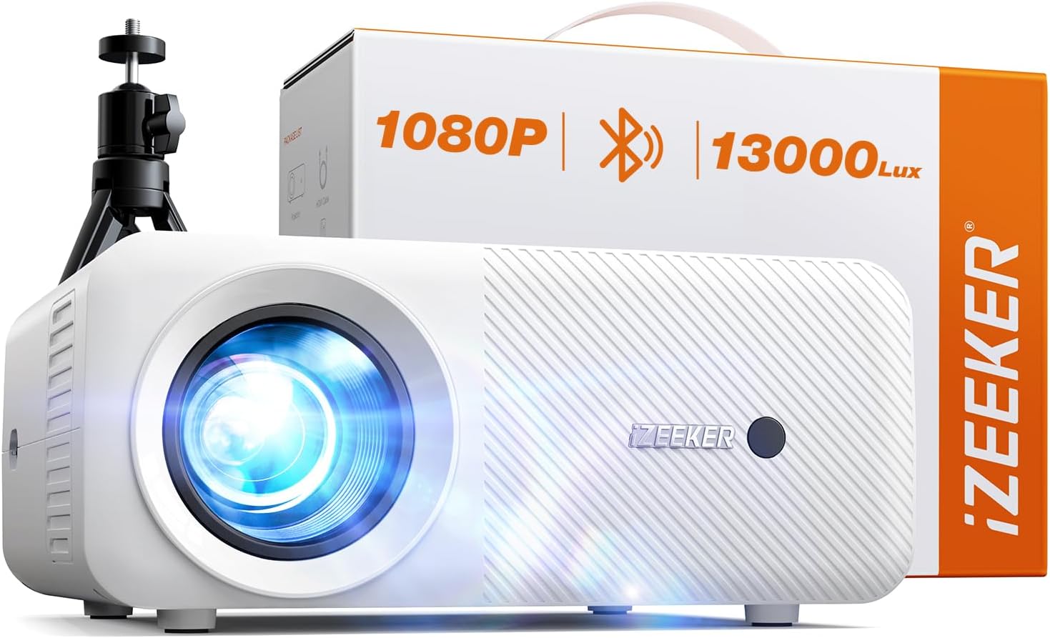 Mini Projector, Bluetooth Portable Projector 13000 Lux Full HD 1080P ...