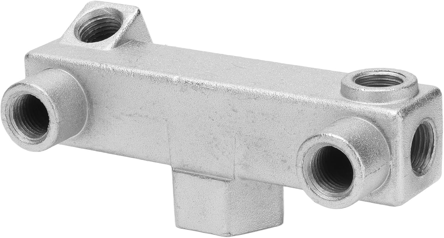 6 Way Pneumatic Manifold Air Distribution Block, G1/4 G1/2 Aluminum ...