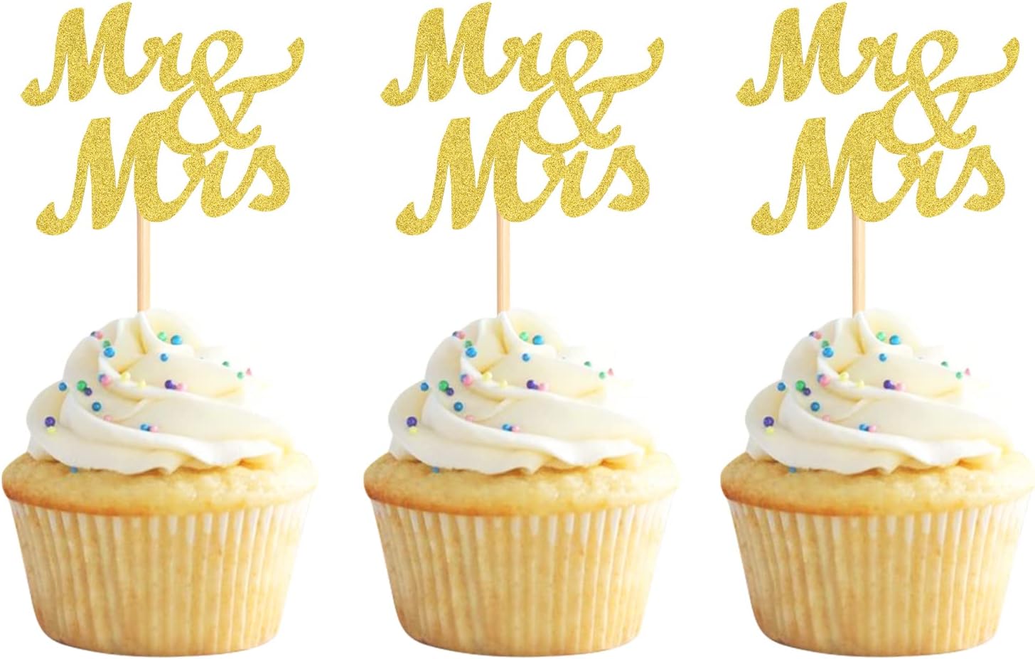 Amazon.com: Keaziu 24PCS Mr & Mrs Cupcake Toppers Bridal Shower Love Mr ...