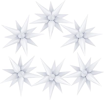 Amazon.com: 72 Pcs White Star Balloons Foil Explosion Balloons Magic 12 ...