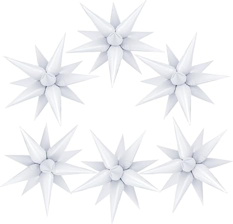 Amazon.com: 72 Pcs White Star Balloons Foil Explosion Balloons Magic 12 ...