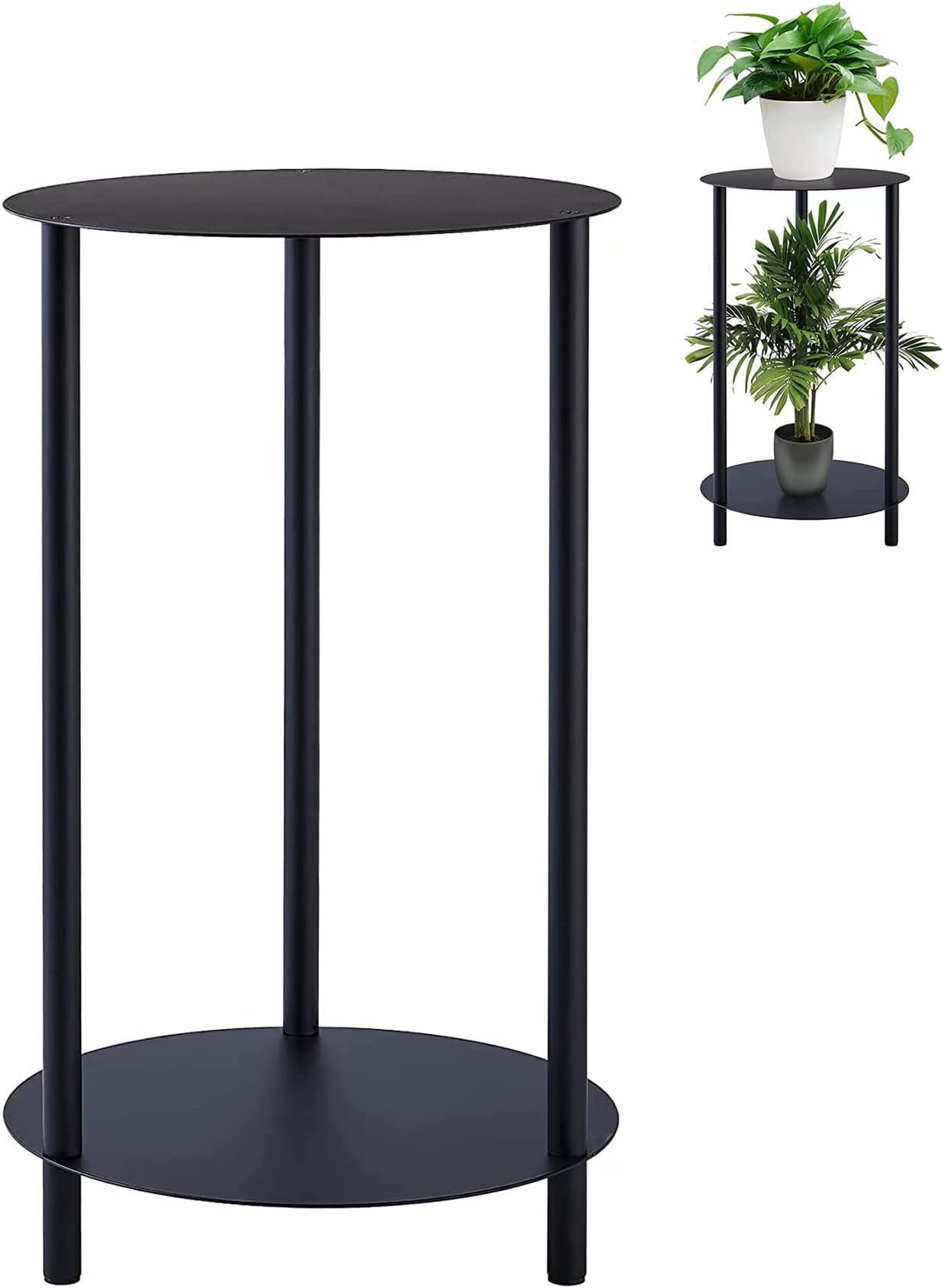Amazon.com: XrFc Plant Stand indoor outdoor - 2 Tier Round Tall Metal ...