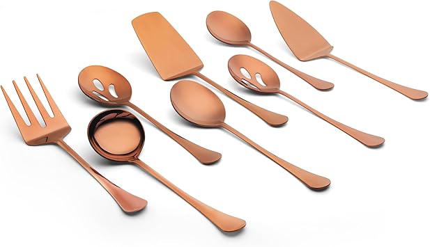 Amazon.com | Avador® Premium Set of 8 Stainless Steel Hostess Serving ...