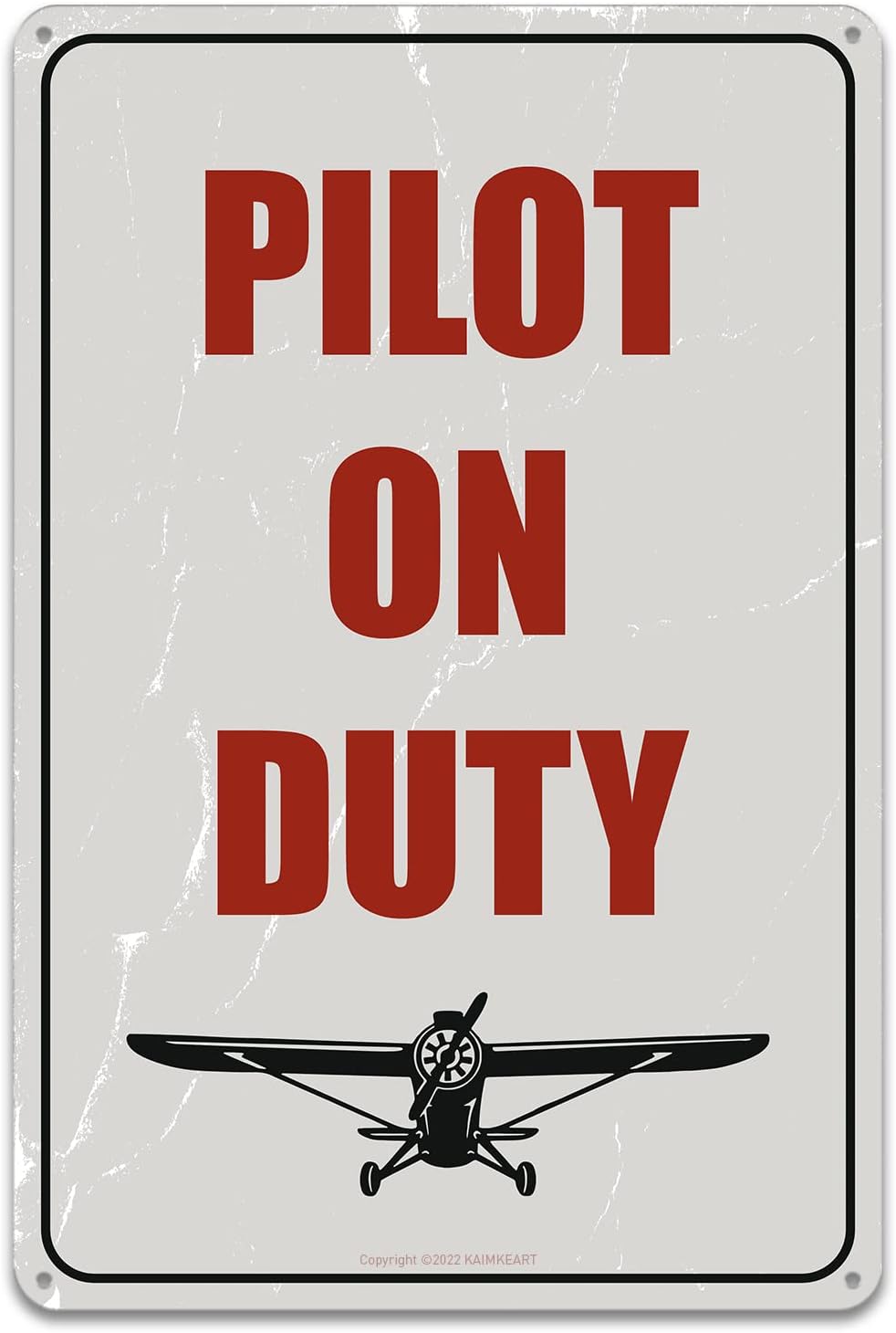 Amazon.com: Pilot On Duty - Vintage Pilot Signs - Retro Aviation Gift ...