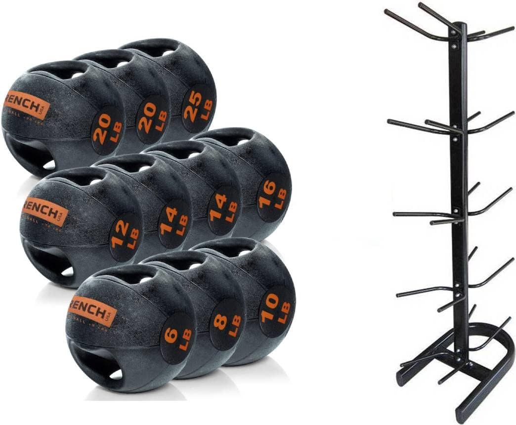 Amazon.com : French Fitness Dual Grip Medicine Ball Set of 10 (6 to 25 ...