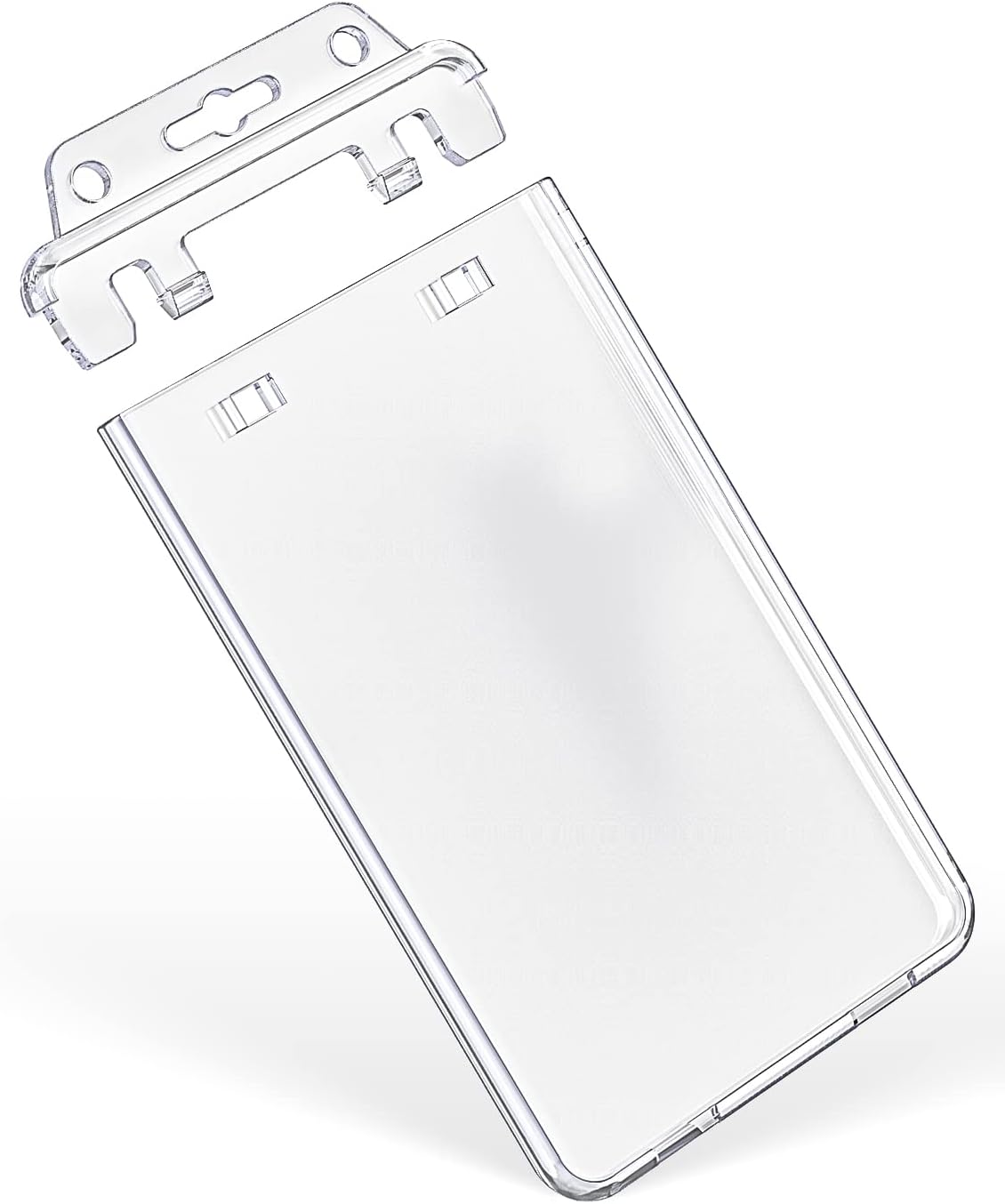 Amazon.com : 2 Pack Clear ID Badge Holder for Lanyard Hard Plastic ID ...