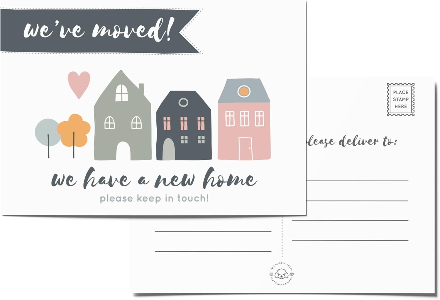 Amazon.com : Two Poodle Press New Address Announcement Postcards ...