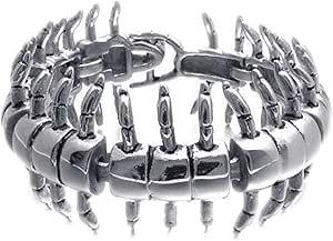Amazon.com: Unisex Steel Color Polished Large Centipede Stainless Steel ...