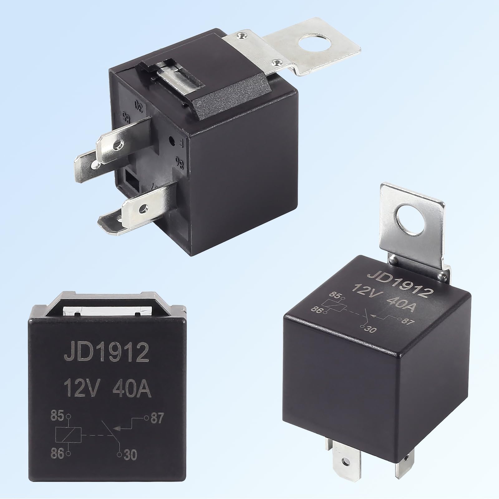 Snapklik.com : 8 Pack JD1912 Car Relay Harness Set 12V 40A SPST 12AWG ...