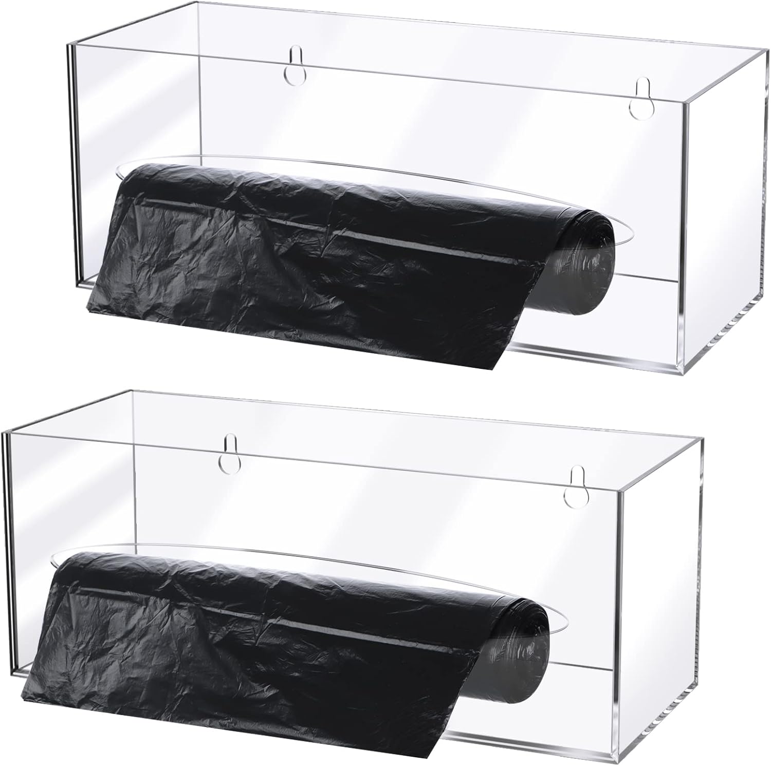 Amazon.com: Oppaxf 2 Pack Trash Bag Dispenser, 10x4x4 Inch Acrylic ...