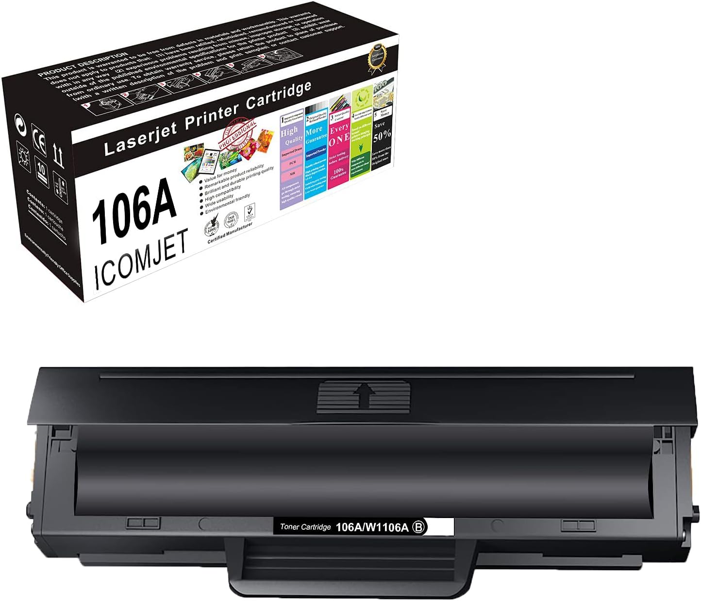 ICOMJET 106a Compatible Toner Cartridge Replacement for HP 106A W1106A ...