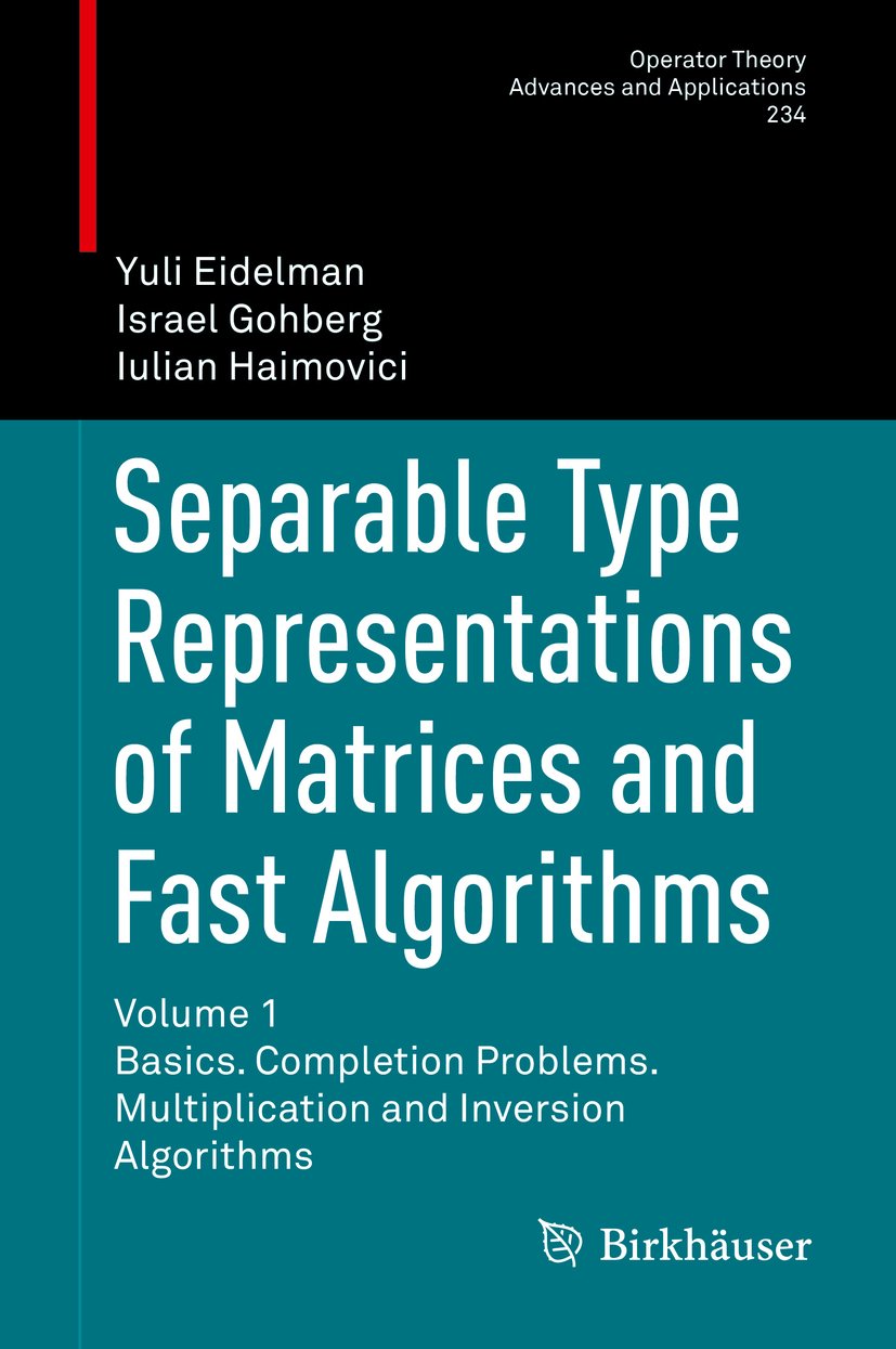 Separable Type Representations of Matrices and Fast Algorithms: Volume 1 Basics. Completion ...