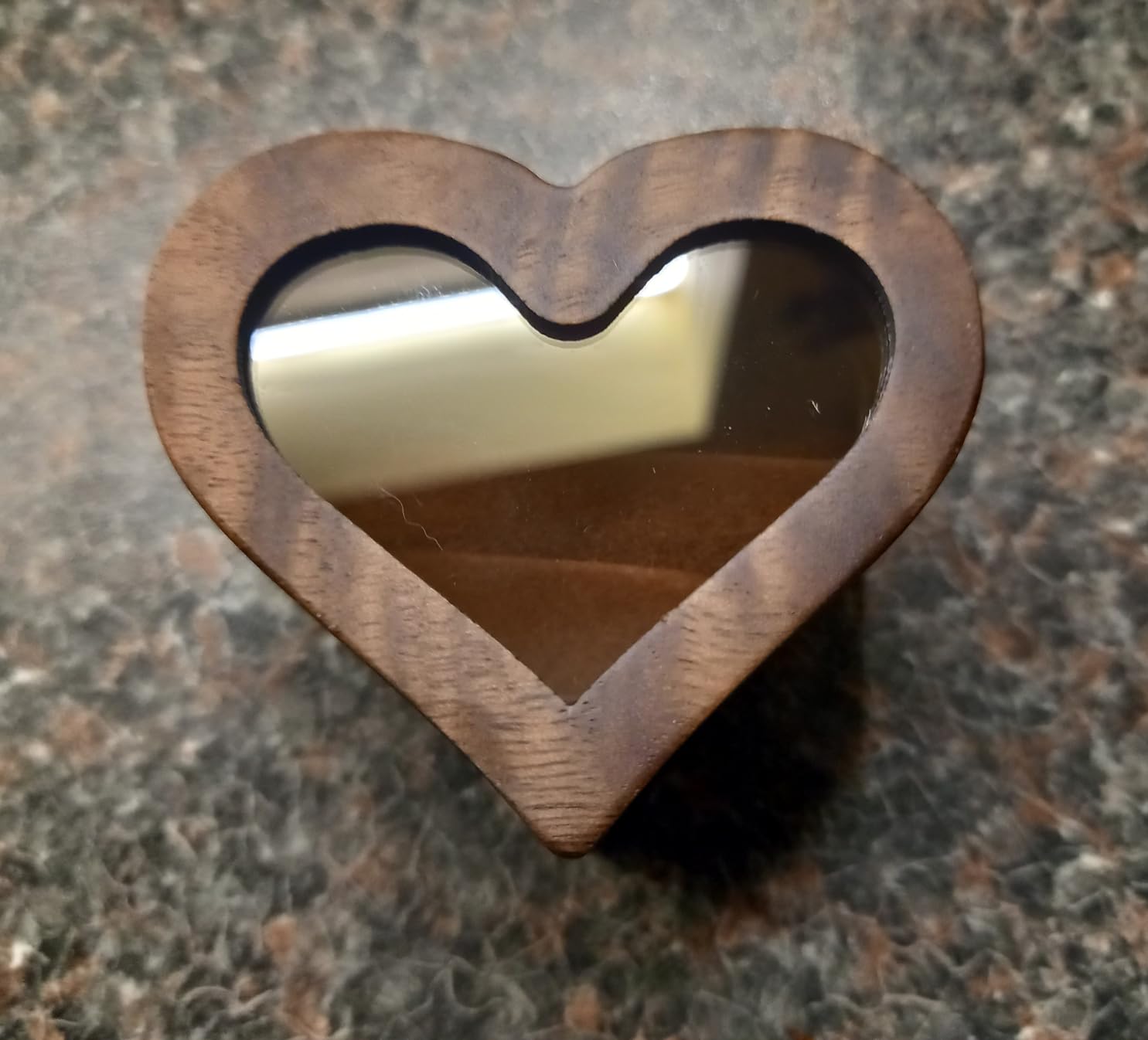 Fychuo Wedding Ring Box, Heart Shaped Wooden Double Ring Box Ring ...
