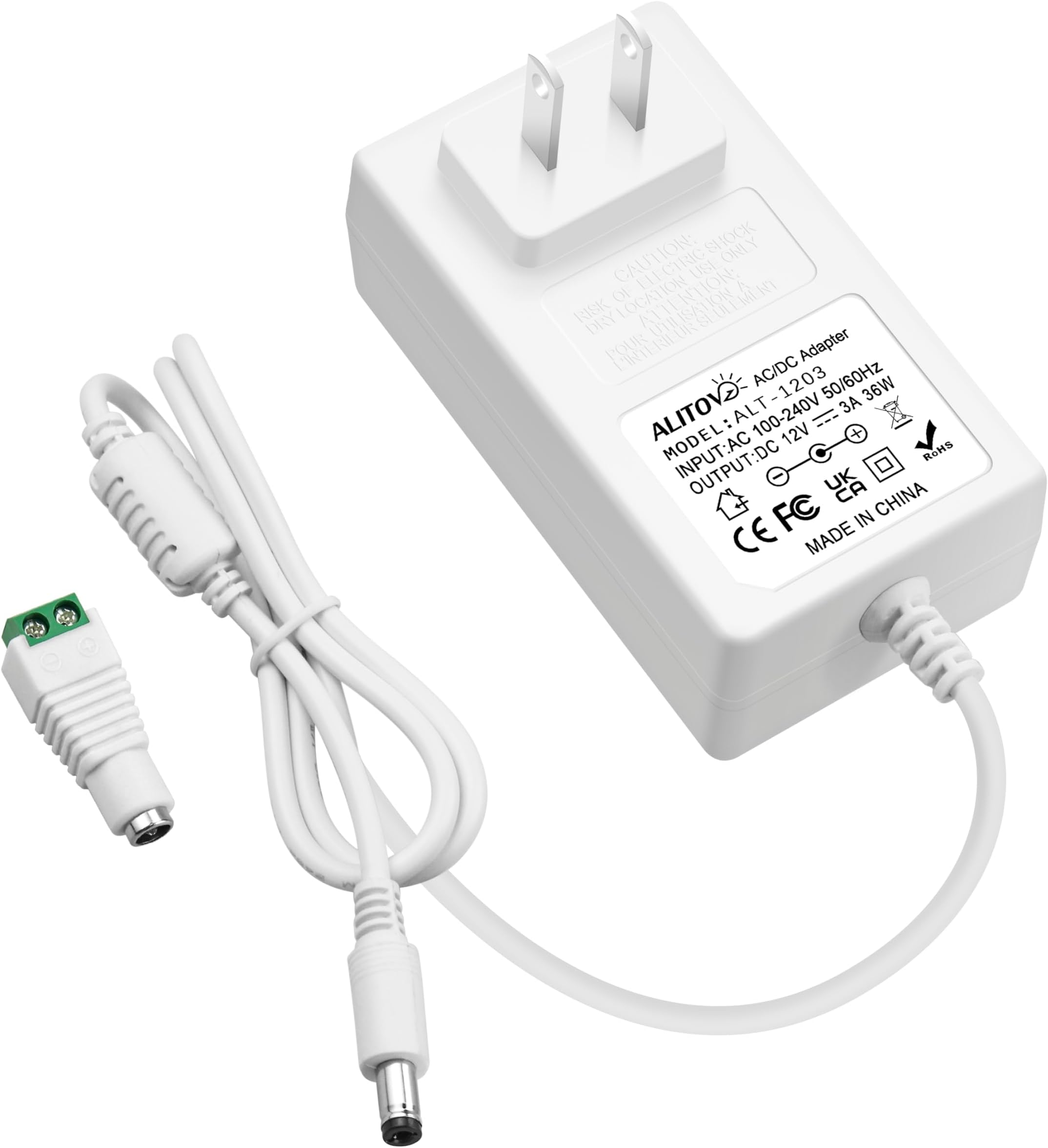 Amazon.com : 12V 1A Adapter Power Supply [12 Volts 1 Amps] 100V~240V AC ...