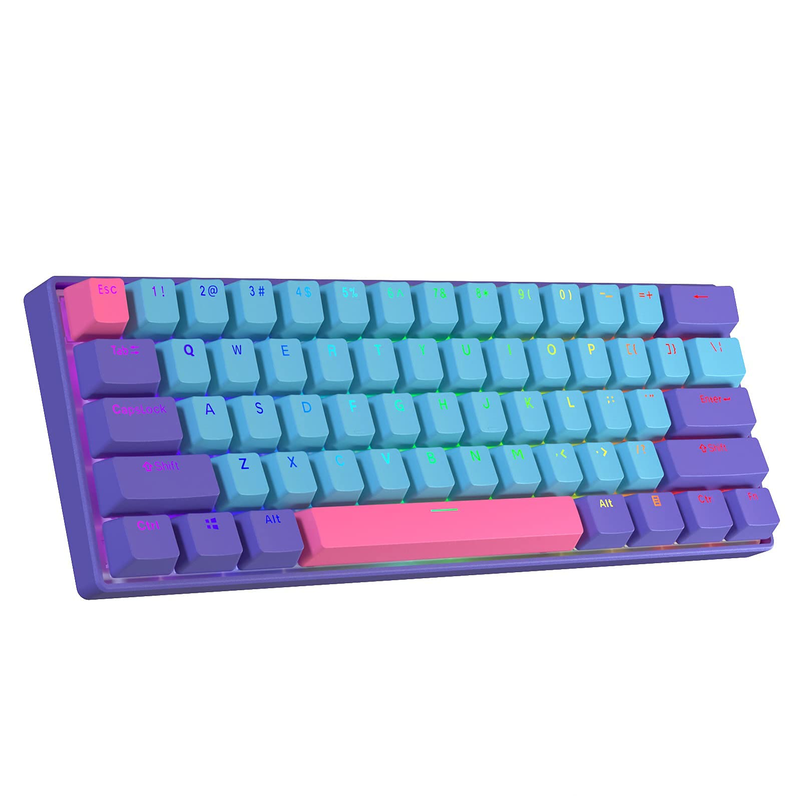 Buy BOYI 60% Mechanical Keyboard,61 Keys Cherry RGB MX Switch PBT Jokee ...