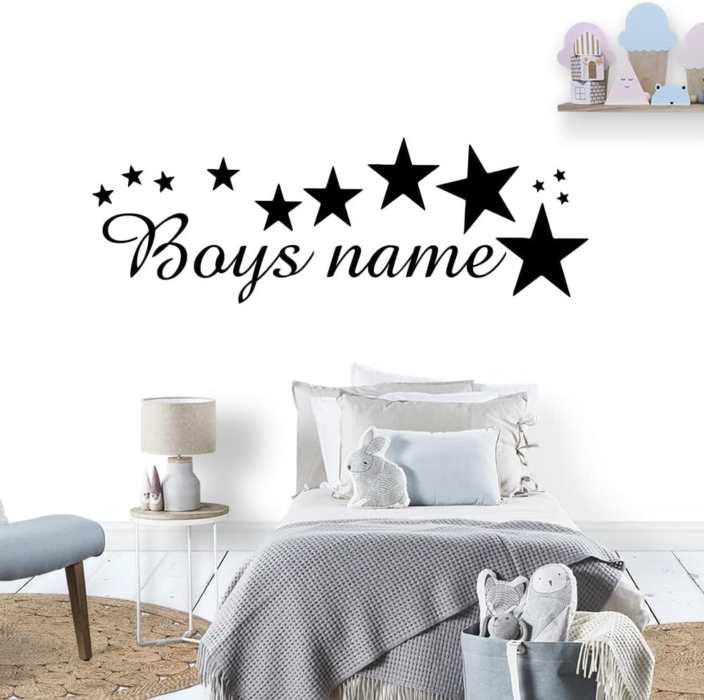 jifu 1 calcomanía de pared con nombre personalizado estilo caligrafía ...
