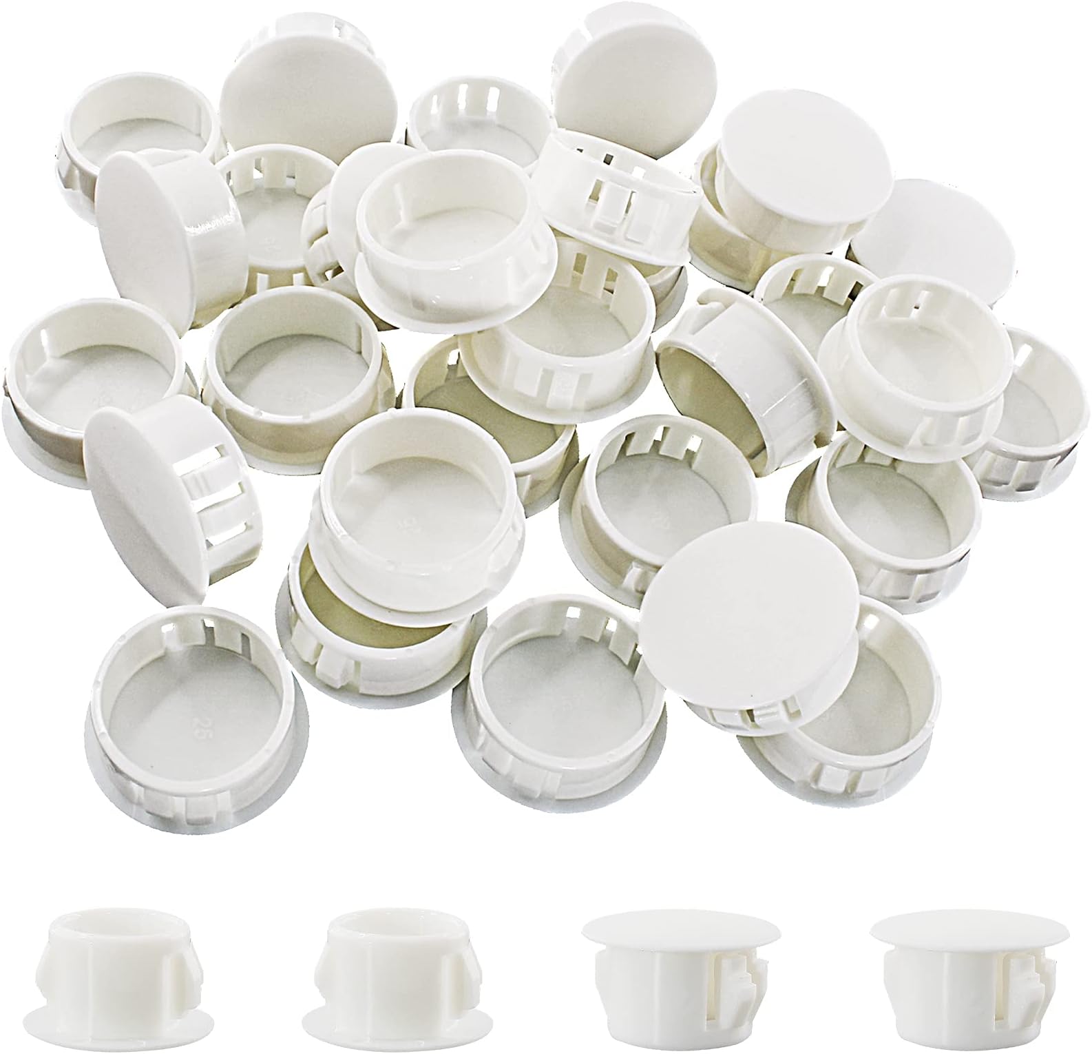 Amazon.com: Alamic Hole Plugs 1/2" Plastic Flush Type Hole Plugs Snap ...