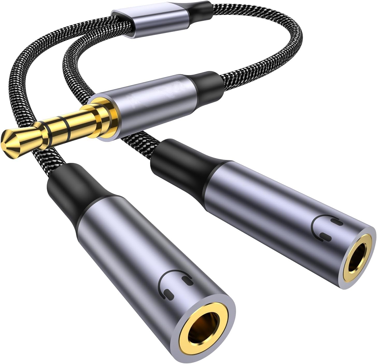 Kinsound Headphone Splitter, 3.5mm TRRS Stereo Adapter Dual Headphone ...