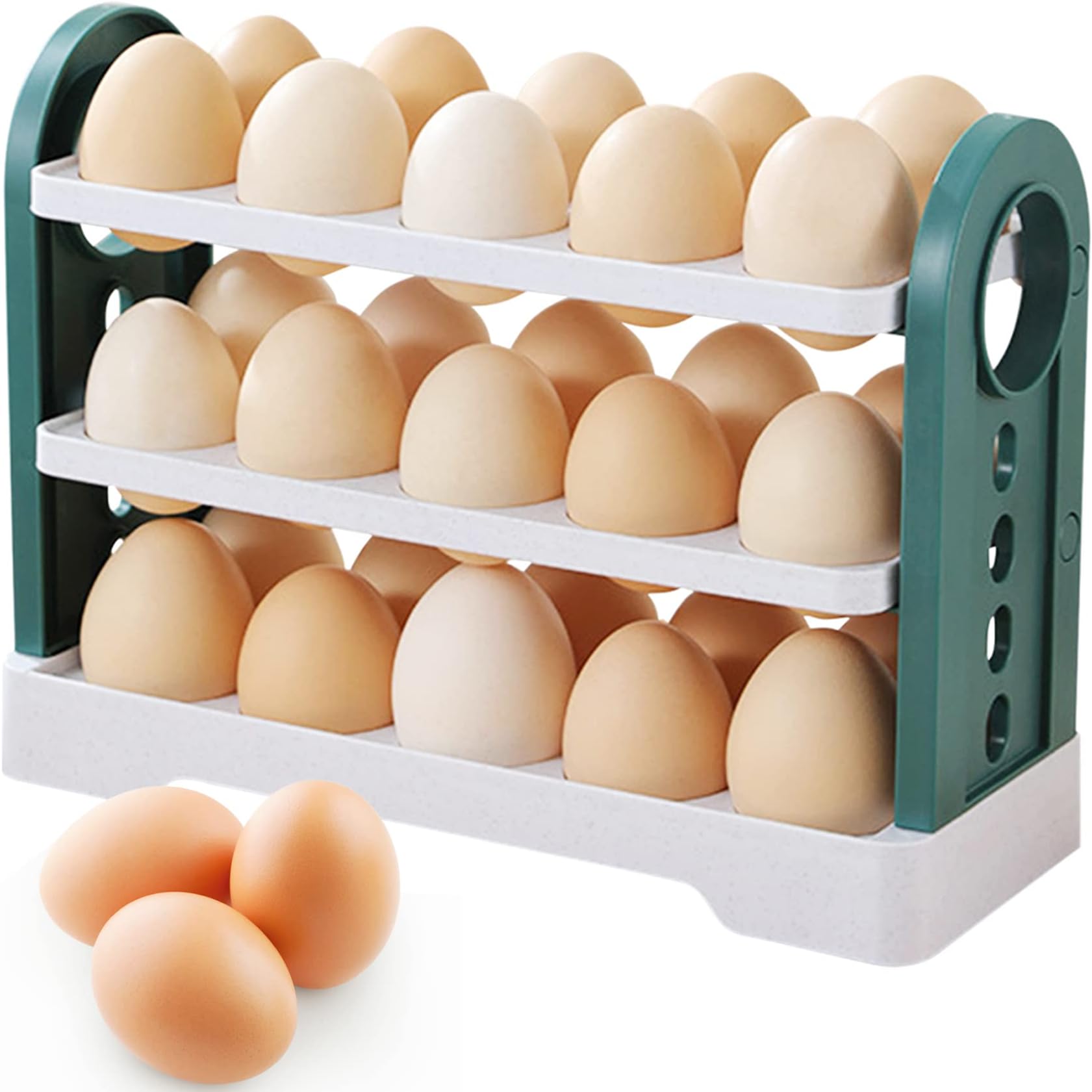 Amazon.com: Egg Storage Container for Refrigerator, 3-Tier Flip Lid Egg ...