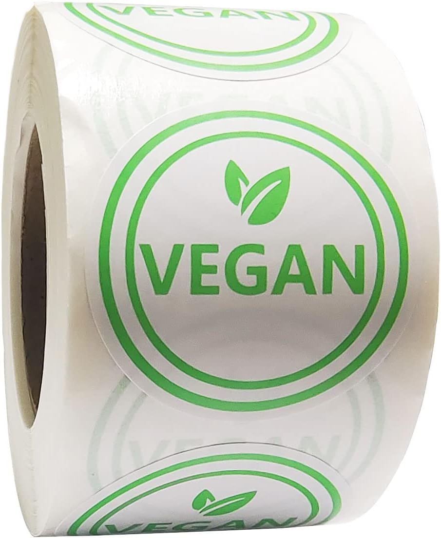 Amazon.com : Vegan Food Labeling Stickers, 1 Inch Round [500 Labels per ...
