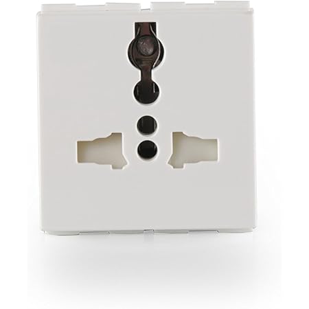 GM AA 2030 6Amp 2 Module International Socket (White, Glossy, 2 Piece ...