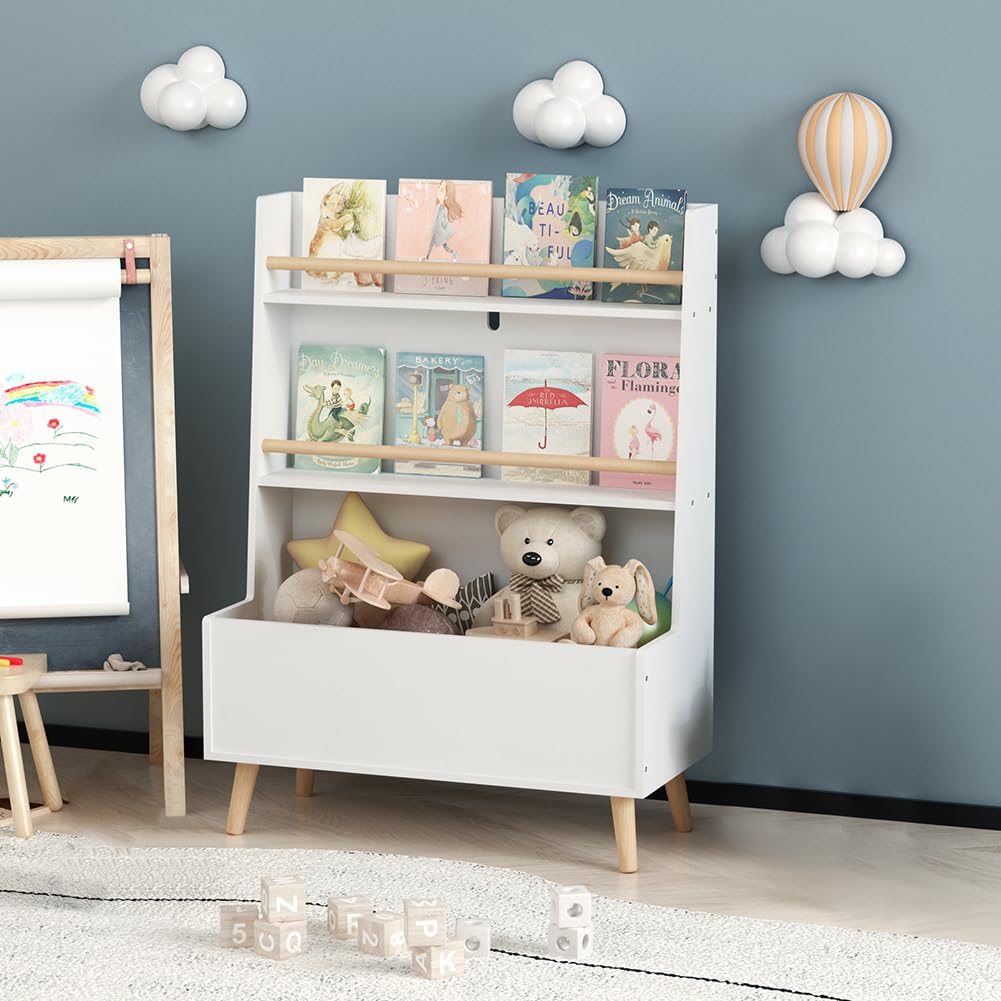 Amazon.com: Kids Toy Storage Organizer, Kids Bookshelf, 3 Tier Children ...