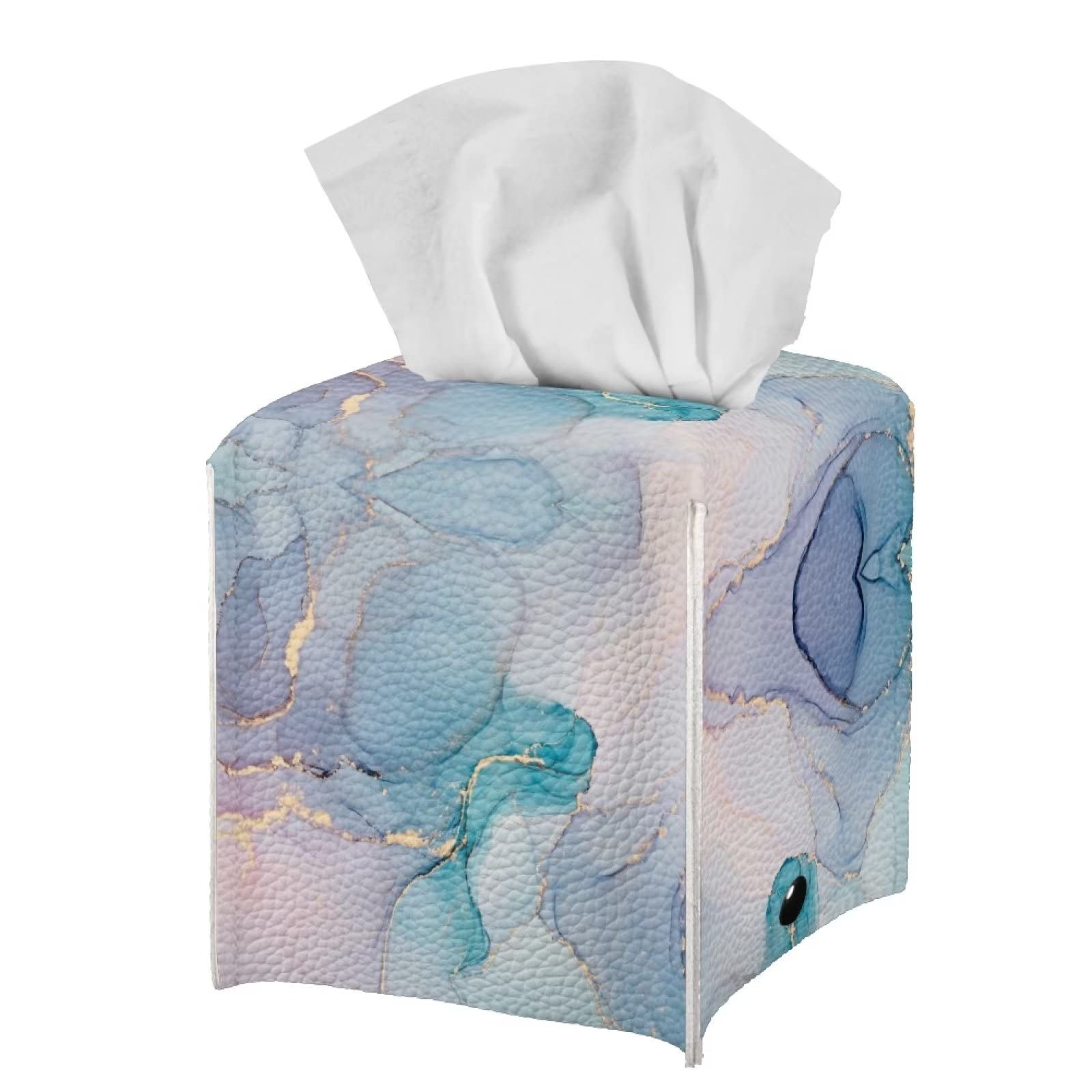 Amazon.com: NETILGEN Facial Tissue Box Cover PU Leather Square Tissue ...