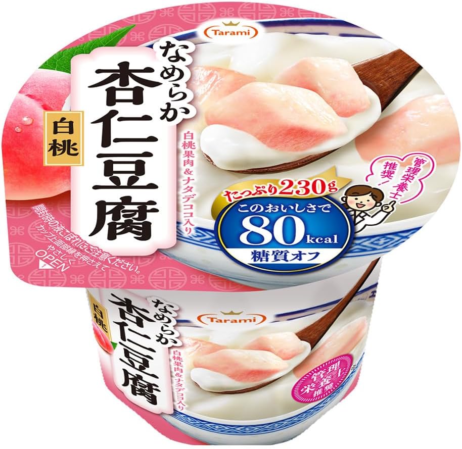 Amazon.co.jp: たらみ Tarami なめらか杏仁豆腐白桃 80kcal 230g×12個 : 食品・飲料・お酒