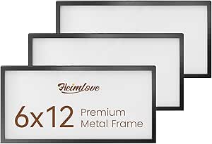 Amazon.com - Heimlove 6x12 Metal Picture Frame,Black Aluminum Photo ...
