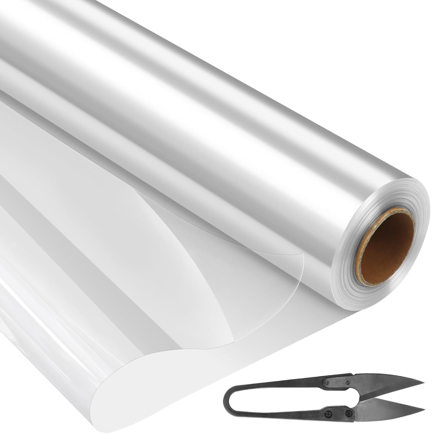 Rcybeo 147 ft Clear Cellophane Wrap Roll (31.5 in x 100 ft) - 3 Mil ...