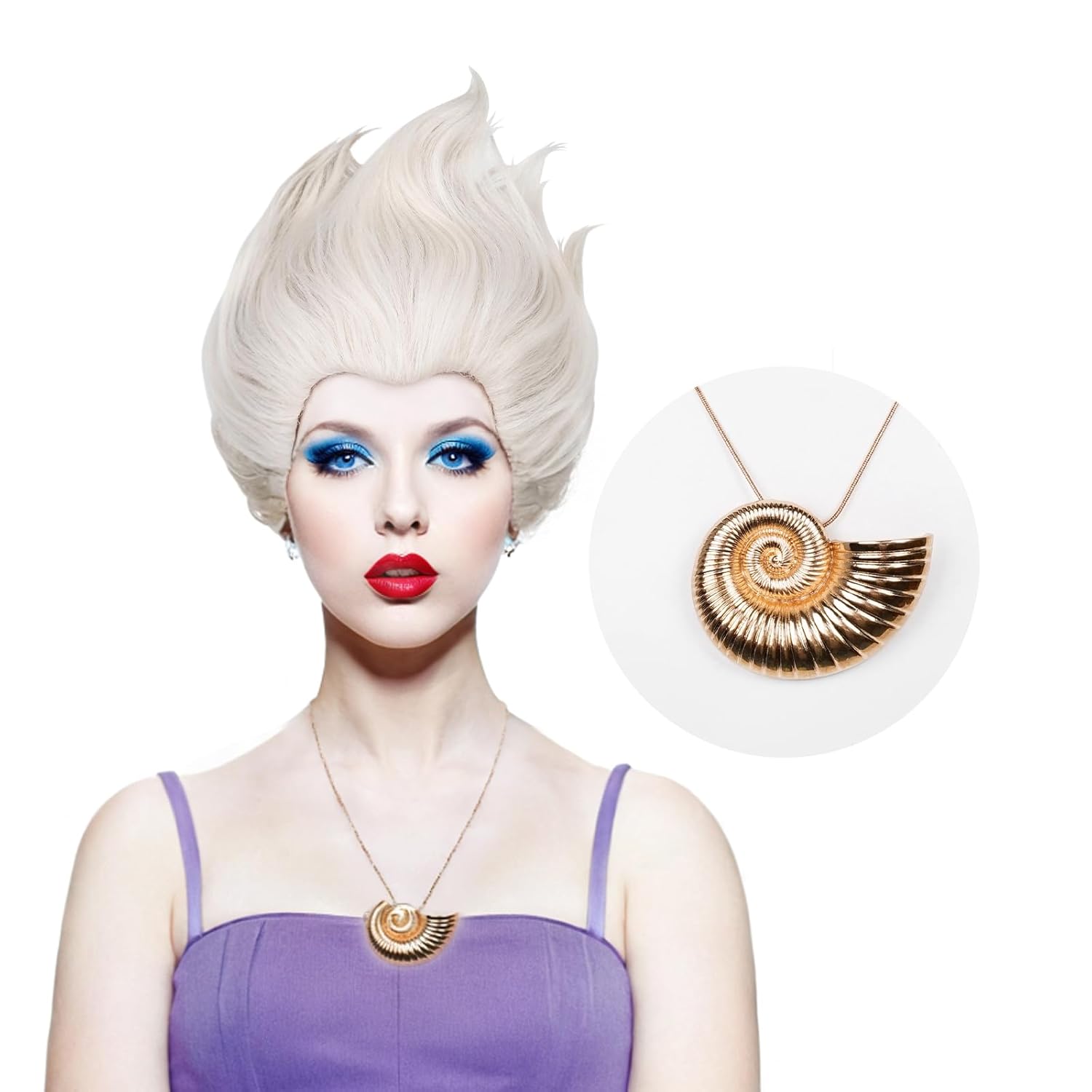 Amazon.com: LABEAUT Gray Cosplay Wig for Witch Cosplay with Shell ...