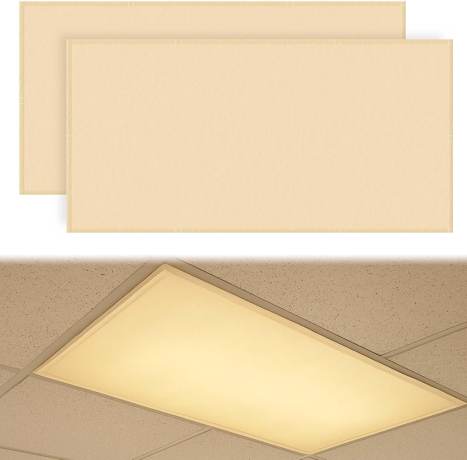 2 Pack Fluorescent Light Covers for Ceiling Lights, 4 ×2 feet Magnetic ...