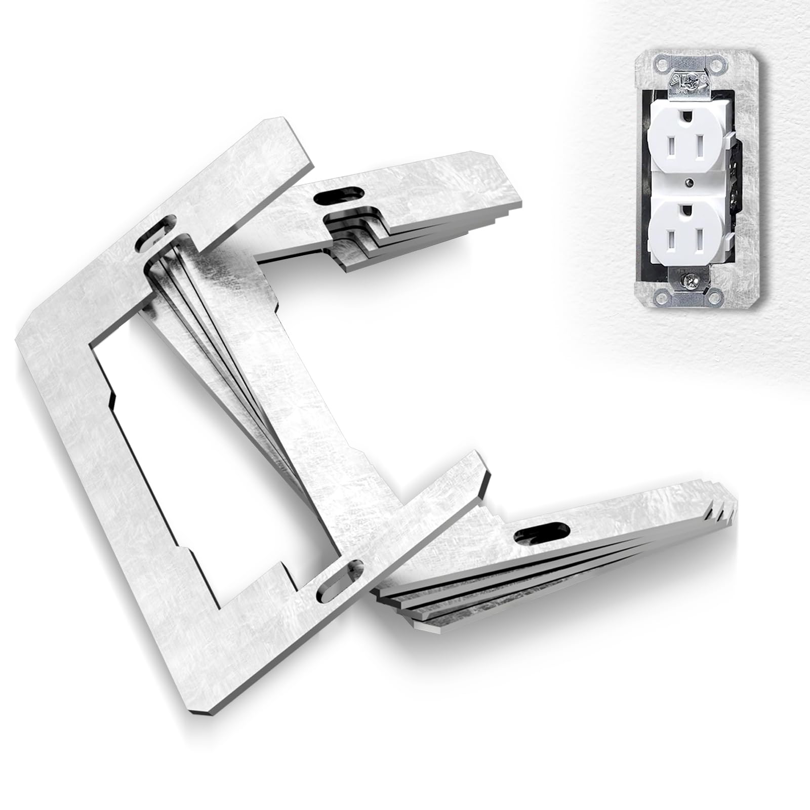 Wall Plate Spacers 5 Pcs, Flush Fit Device Level Plate for Wall Outlets ...