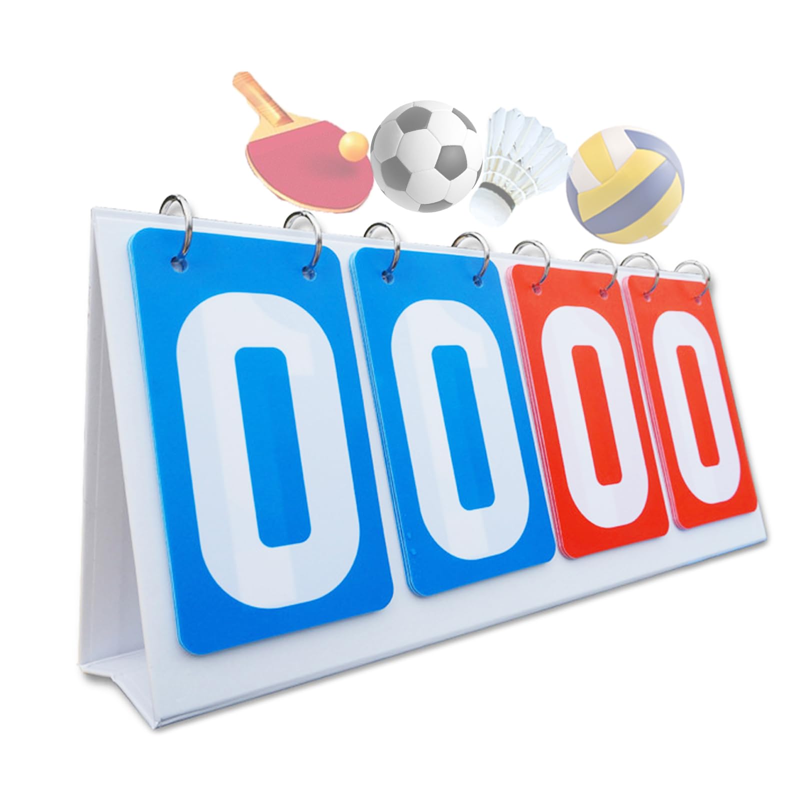 WishesMar Portable Flip Scoreboard 4 Digit Tabletop Score Board Flipper ...