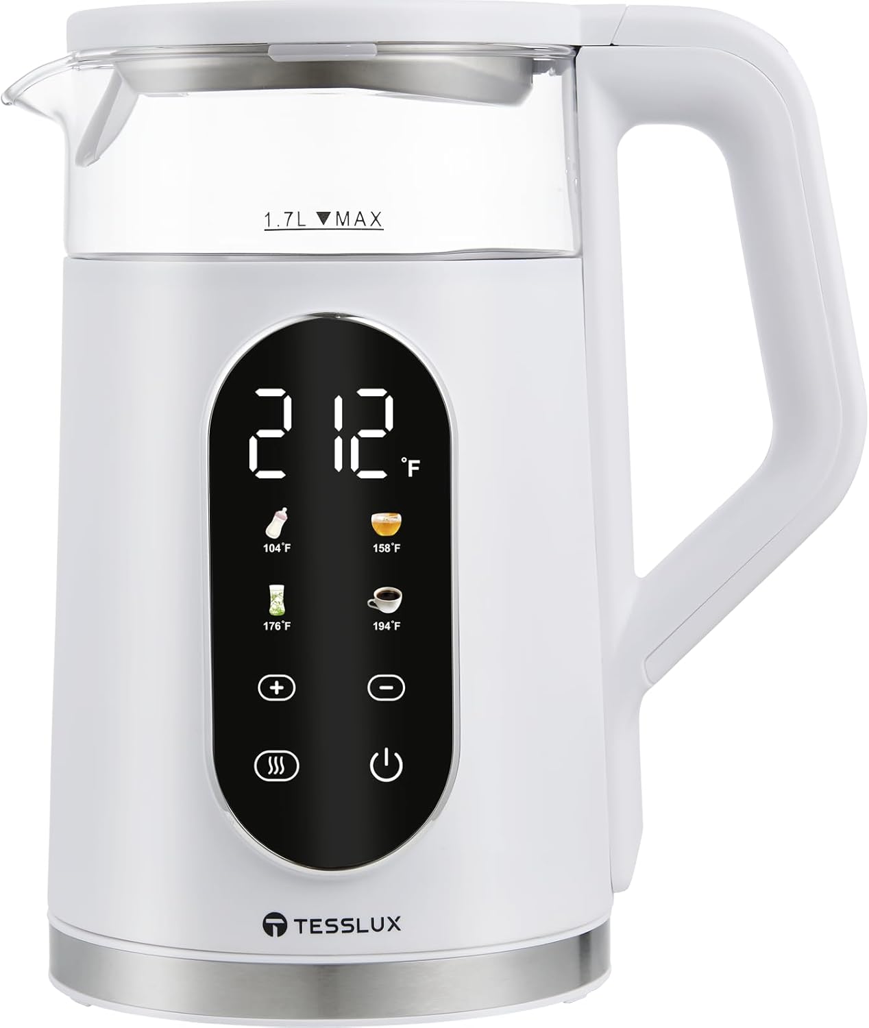 Amazon.com: Tesslux Electric Tea Kettle, 1.7 Liter / 1500W Water Boiler ...