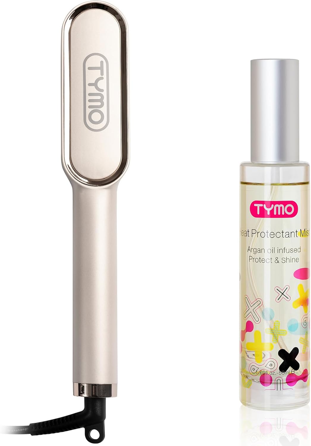 Amazon.com : TYMO Ring Hair Straightener Brush + TYMO Heat Protectant Spray : Beauty & Personal Care