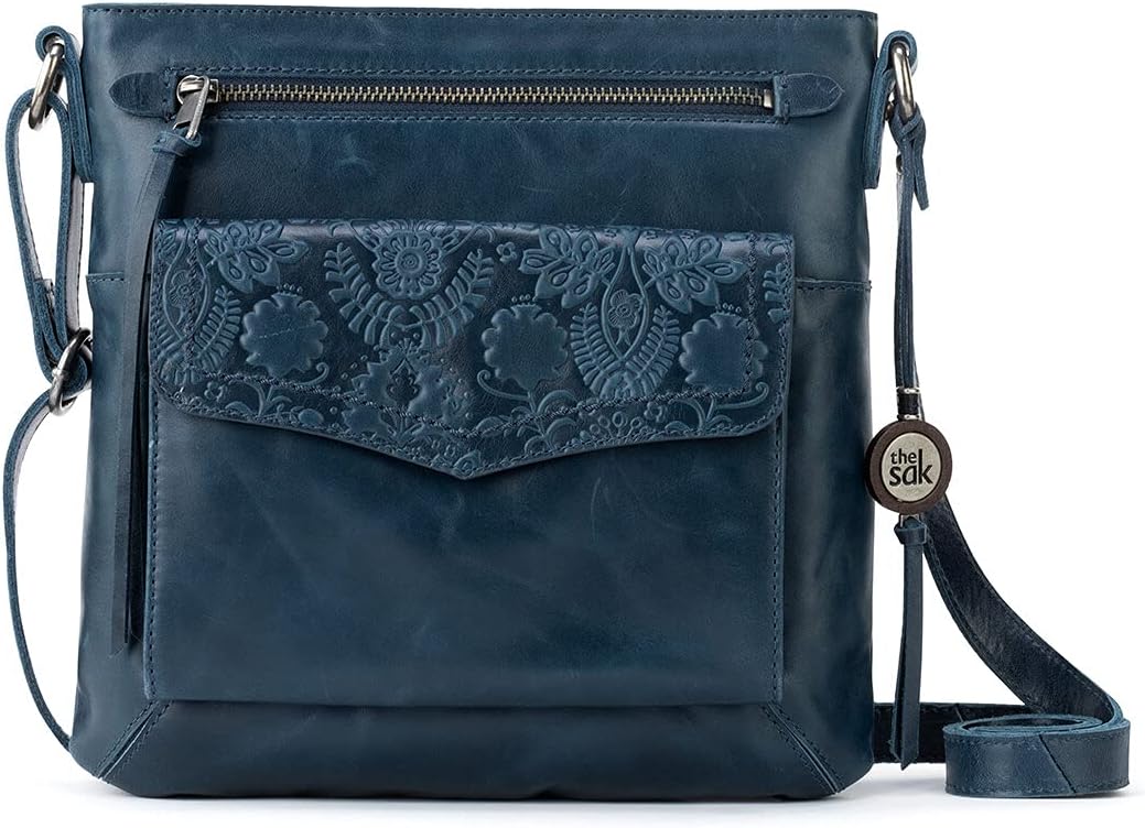 The Sak Ventura Flap Org Crossbody, Indigo Floral Embossed: Handbags ...