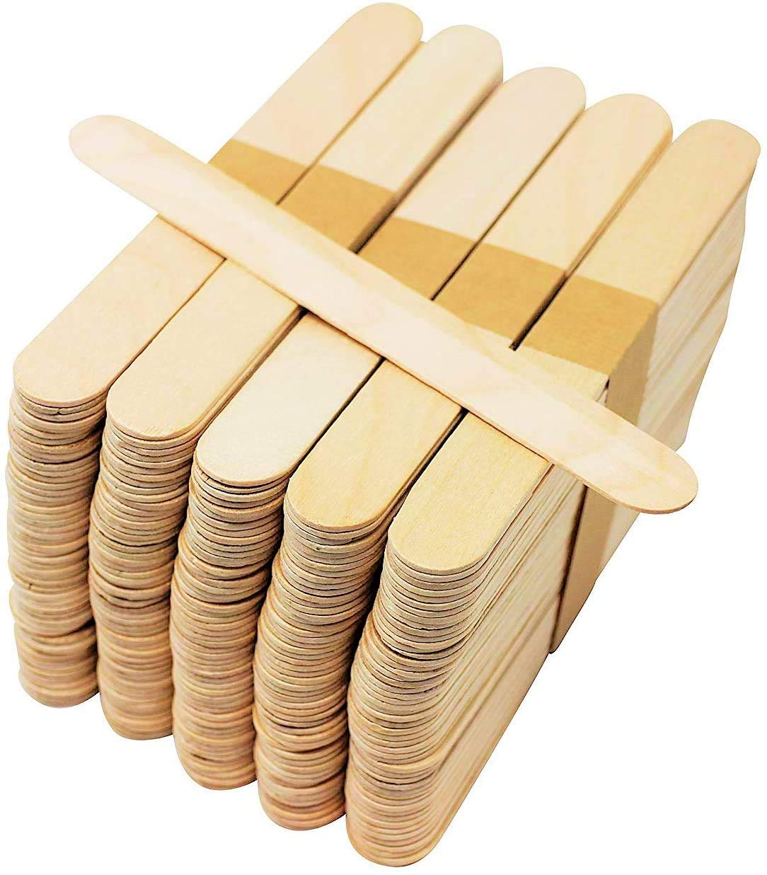 3 Ace Crafts 100 Natural Jumbo Lollipop Sticks, Giant Smooth Wooden ...