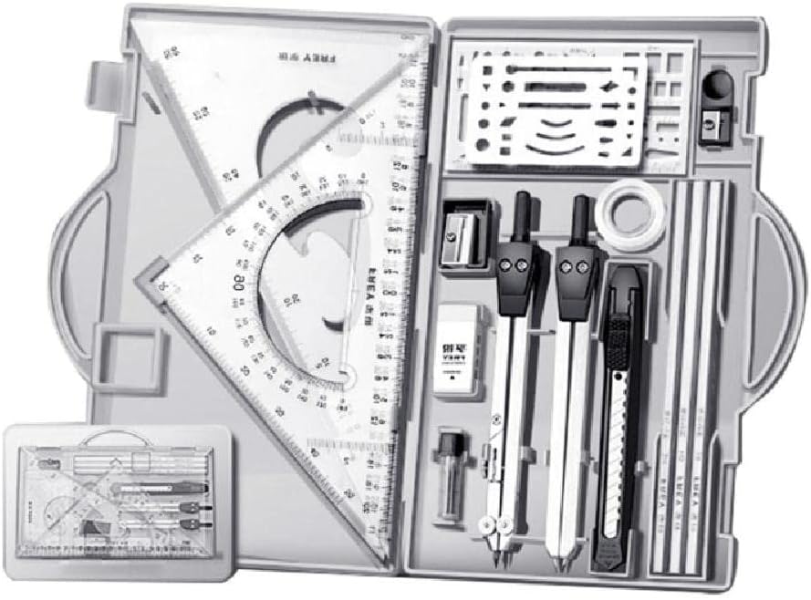 Architect Set Professional Geometry Set 18 Compass And Protractor Set ...