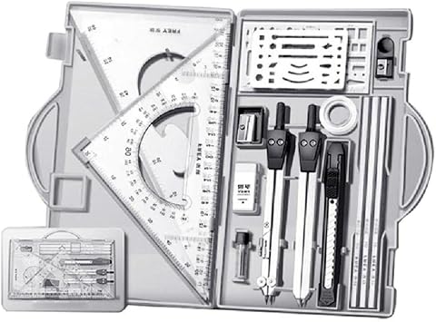Architect Set Professional Geometry Set 18 Compass And Protractor Set ...