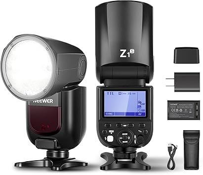 NEEWER Z1-S TTL Round Head Flash Speedlite for Sony Cameras, 76Ws 2.4G ...