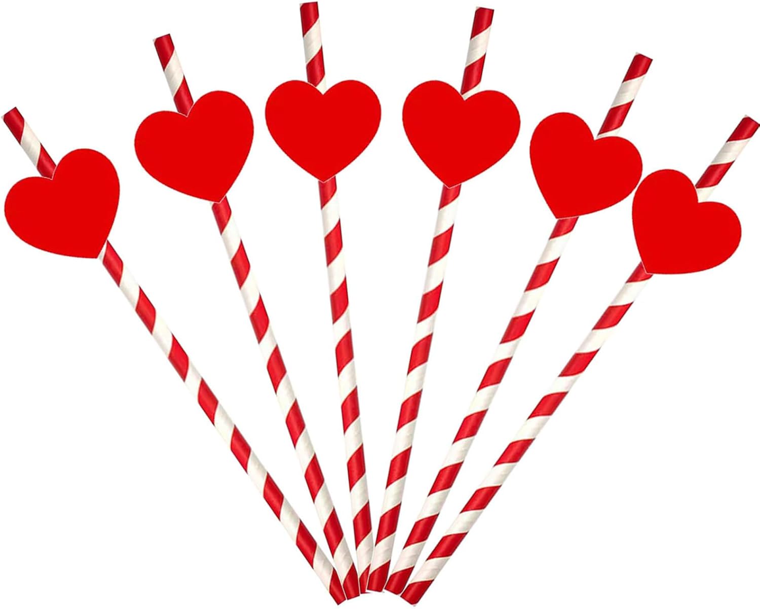 Amazon.com: SHIDOW Red Heart Paper Straws, Heart Shaped Straws ...