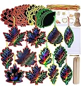 Amazon.com: Winlyn 48 Sets Colorful Magic Color Scratch Fall Ornaments ...