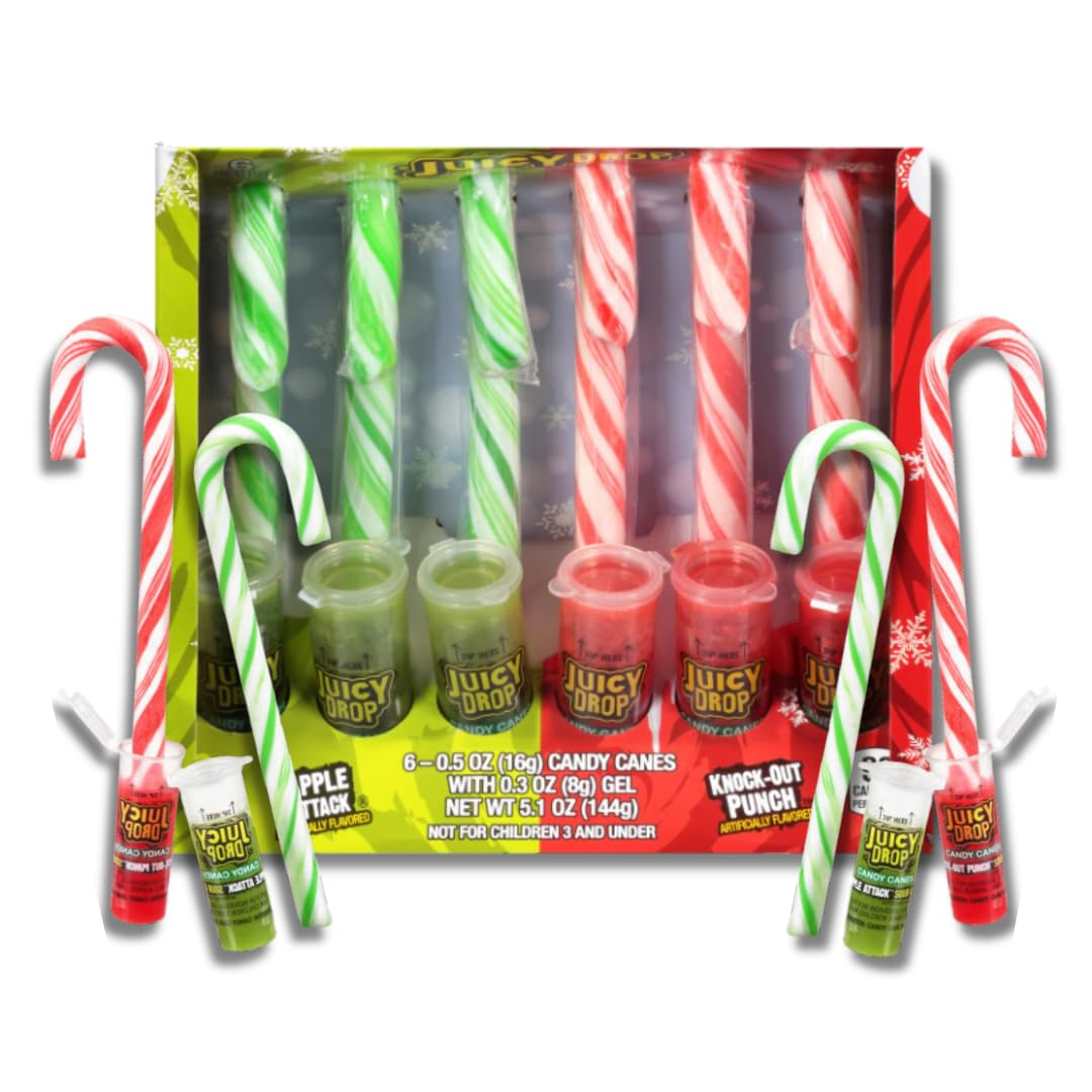 Amazon.com : Christmas Candy Canes (Pack of 1, Juicy Drop Pop (Red ...