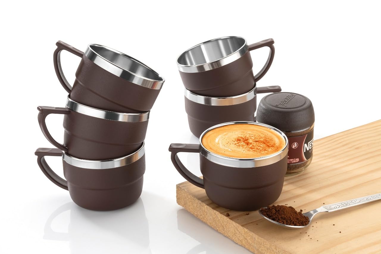 Buy Wincy Tea & Coffee Cup Set, Unbreakable with Insulated Steel Set of ...